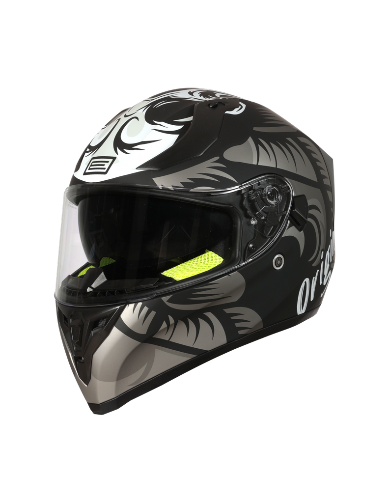 Origine Strada Hardcore Full Face Helmet Titanium/White/Black Matt ...